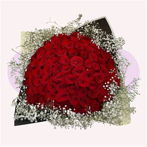 Rosas Rojas Con Gypso Platinum Flowers