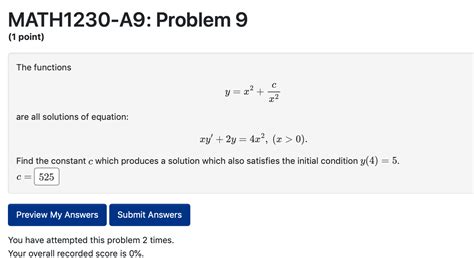 Solved The Functions Y X2 X2c Are All Solutions Of Equation Chegg