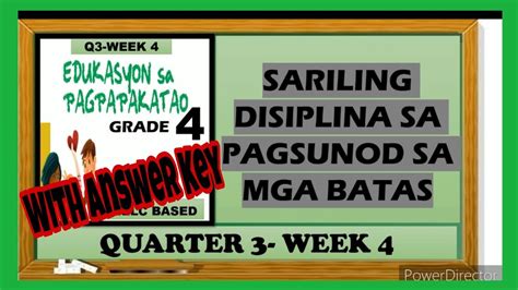 Esp Week Quarter Sariling Disiplina Sa Pagsunod Sa Mga Batas The Best