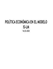 16 03 Política económica en el modelo IS LM pdf POLÍTICA ECONÓMICA EN