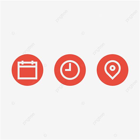 Ubicación De La Hora Del Calendario En El Conjunto De Iconos PNG