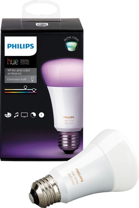 Best Buy Philips Hue A Smart Led Bulb White And Color Ambiance