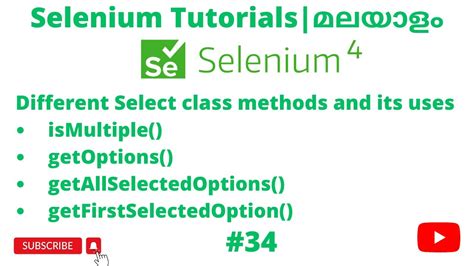 Selenium Select Class Methods Usage Selenium 4 Tutorials Selenium