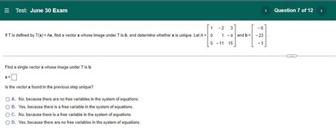 solved if t is defined by t x ax find a vector x whose