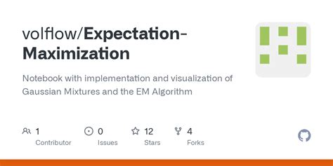 github volflow expectation maximization notebook with implementation and visualization of