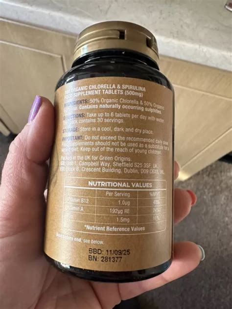 Green Origins Organic Chlorella Tablets S Picclick Uk