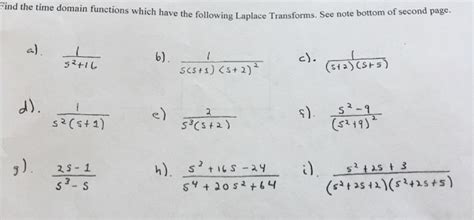 solved find the time domain functions which have the