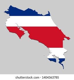 Costa Rica Flag Map Caribbean Countries Stock Illustration 1811407720