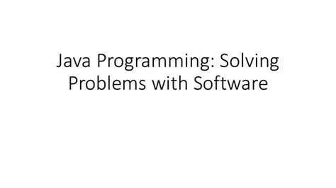 java programming solving problems with software