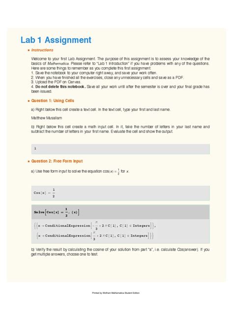assessing mathematica skills an introduction to the fundamentals through a series of exercises