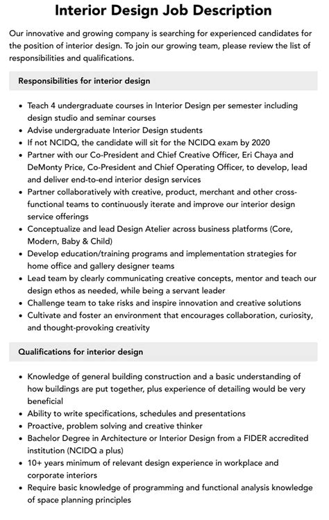 Interior Designer Roles And Responsibilities In Construction