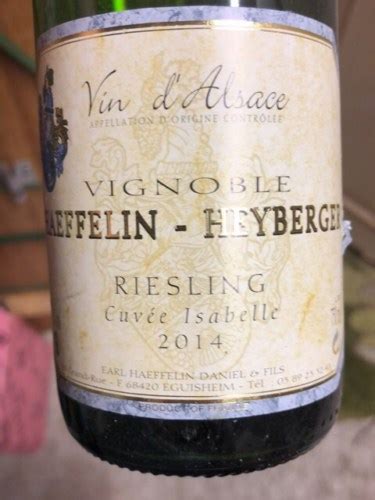 Vignoble Haeffelin Heyberger Cuvée Isabelle Riesling Vivino US