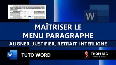 GÉRER les PARAGRAPHES dans WORD interligne retrait espacement