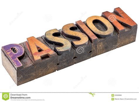 Passion Word In Vintage Wood Type Stock Image Image Of Banner Letterpress 63999889