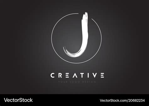 J Brush Letter Logo Design Artistic Handwritten Vector Image