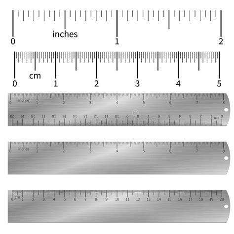 Sistema Imperial Y Decimal M Trico Del Vector De Las Reglas De La