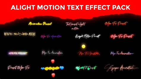 Top 15 Alight Motion Text Animation Presets 15 Text Xml Alight