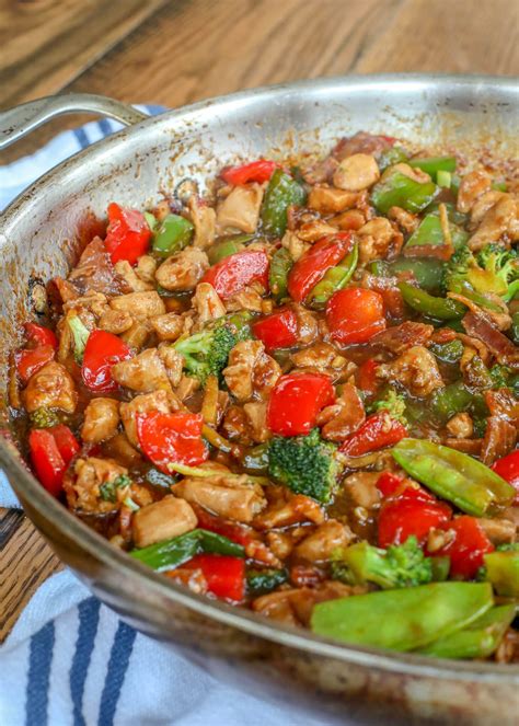 Chicken And Vegetable Stir Fry With Bacon Barefeet In The Kitchen