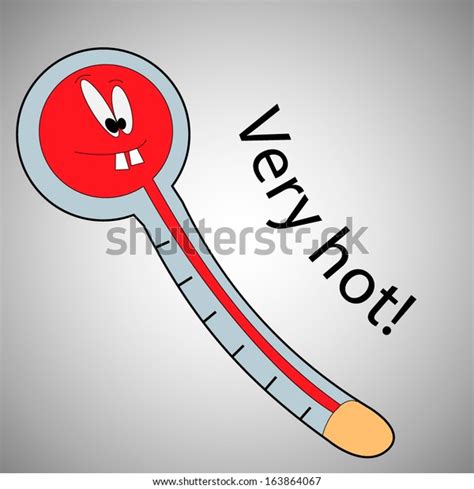 Cartoon Vector Illustration Very Hot Thermometer Stock Vector Royalty