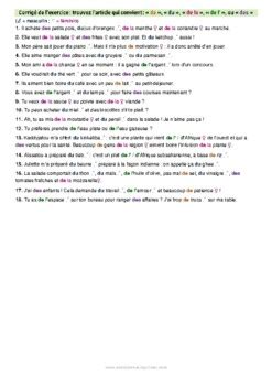 French A2 Partitive Articles Articles Partitifs De De La Du De