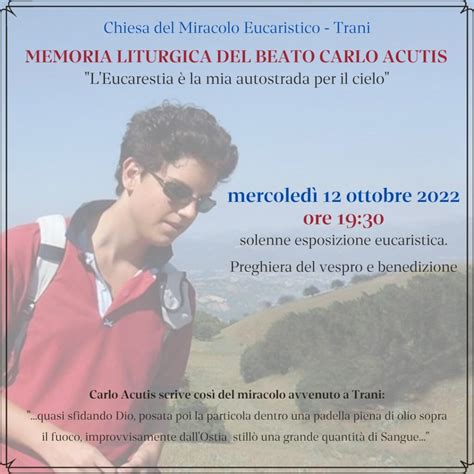 12 OTTOBRE MEMORIA LITURGICA DEL BEATO CARLO ACUTIS Istituto