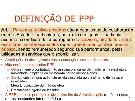 PPT PARCERIAS PÚBLICO PRIVADAS PowerPoint Presentation free download