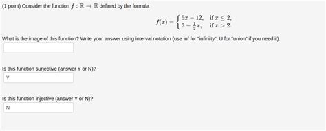 solved 1 point consider the function f r→r defined by the