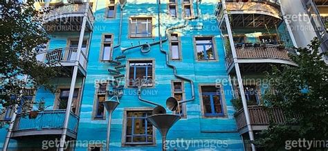 Colorful Buildings With Street Art At Kunsthofpassage In Dresden