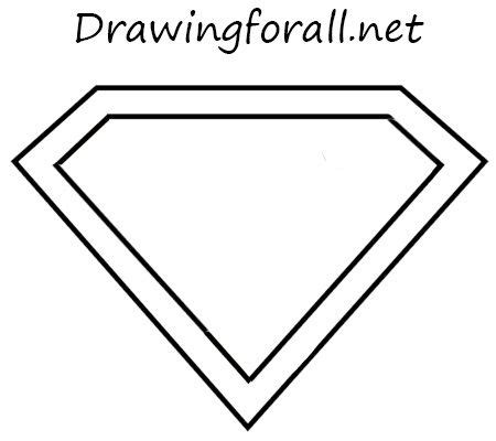 Superman Logo Outline Drawing