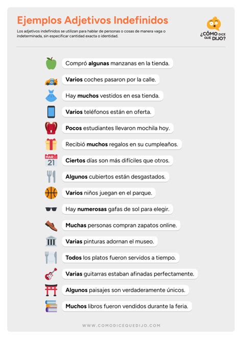 Adjetivos Indefinidos Definición y Ejemplos Cómo dice que dijo