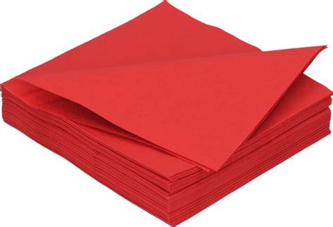 Tissue Servet 40cm 2 Laags Rood Bol