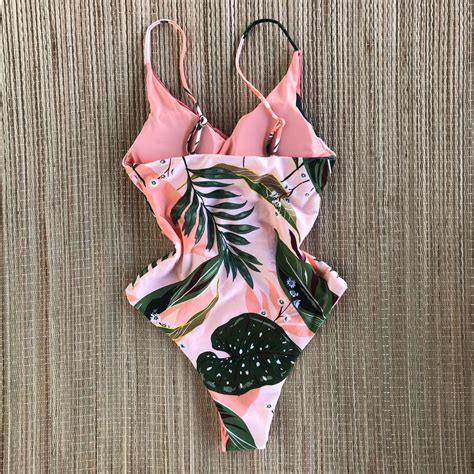 Body Maiô Transpassado Estampa Tropical Dondoca Moda Feminina