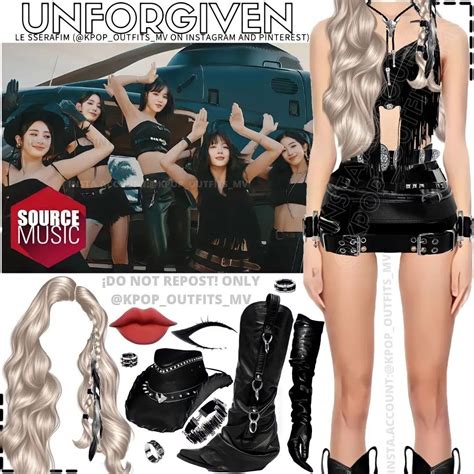 Le Sserafim Unforgiven Mv Inspired Outfit Kpop Outfits Mv On