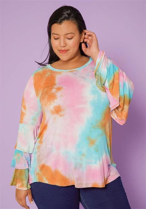Asoph Plus Size Tie Dye Blouse Asoph Tie Dye Blouse Tie Dye