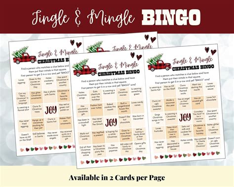 Jingle And Mingle Bingo With A Holiday Plaid Theme Find The Guest