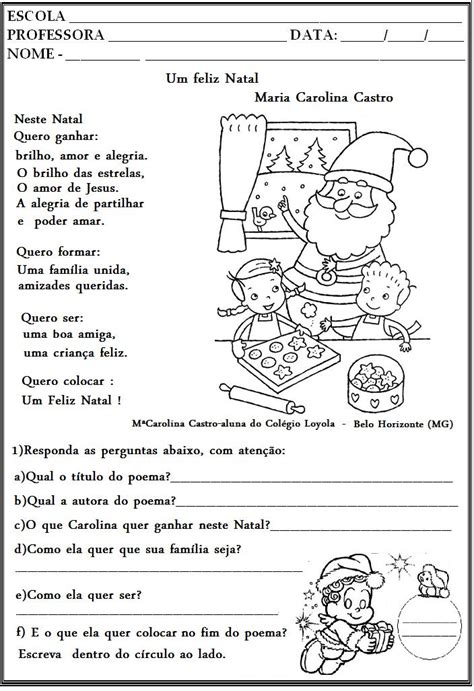 Atividades de Natal Textos interpretação ESPAÇO EDUCAR