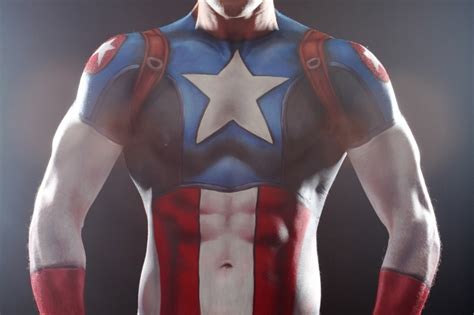 Captain America Body Art Captain America Body Body Art Art