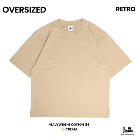 Jual JipClo Kaos Polos Oversized Unisex Pria Wanita T Shirt Cream