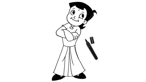 How To Draw Chhota Bheem In Easy Steps Mighty Chhota Bheem Drawing