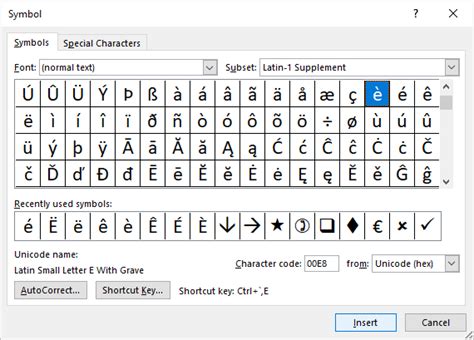 How To Insert Or Type E With An Accent Mark In Word