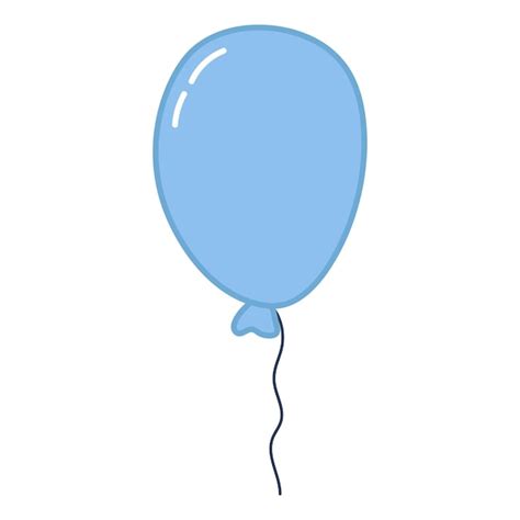 Globo azul en estilo de dibujos animados ilustración dibujada a mano