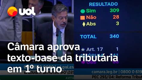 Reforma tributária Câmara aprova texto base em 1º turno e mexe na