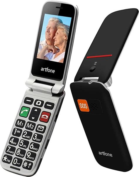 artfone Téléphone Portable Senior Débloqué Clapet avec Grandes Touches