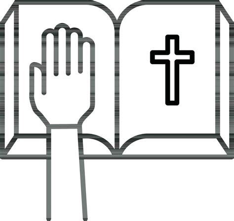 Hand On Open Bible Book Icon 24361755 Vector Art At Vecteezy