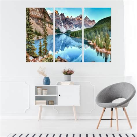 Obraz Tryptyk JEZIORO w Górach Pejzaż 3D 60x40cm 135751 sklep BRW