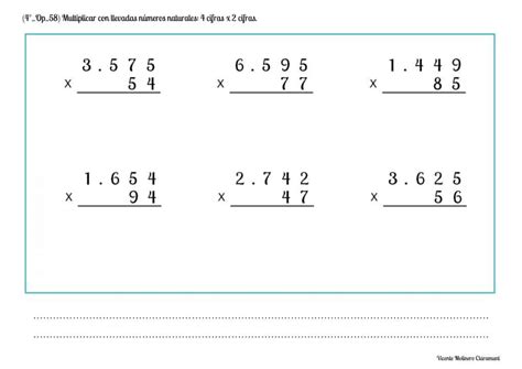 MULTIPLICACIÓN POR 2 CIFRAS Cuarto de Educación Primaria