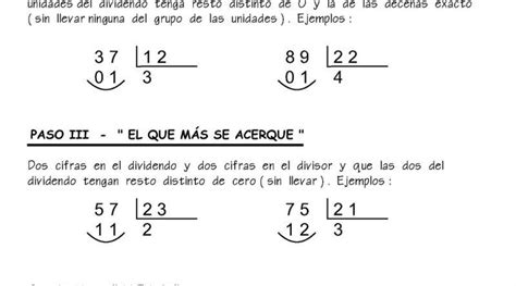Resumen práctico para enseñar como hacer las divisiones y fichas para