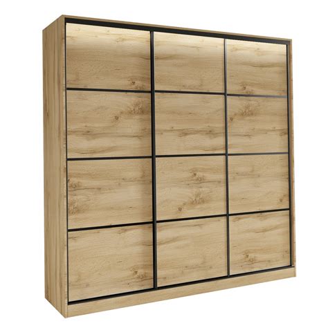 Szafa Przesuwna Z Szufladami 200 Cm Wotan LOFT LOFT 200 BEZ LUSTRA