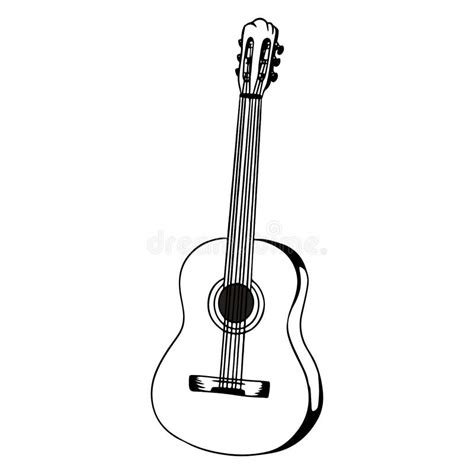 Guitarra Música Clásica Instrumento Musical Estilo De Dibujos