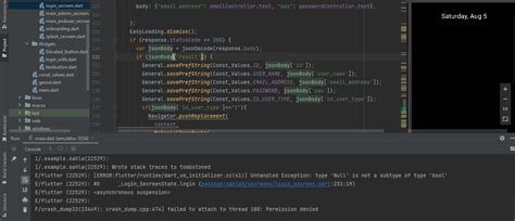 json unhandled exception type null is not a subtype of type bool stack overflow